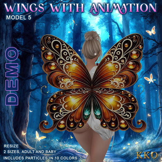 Second Life Marketplace - [KKO] Wings with animation - Model 05 DEMO